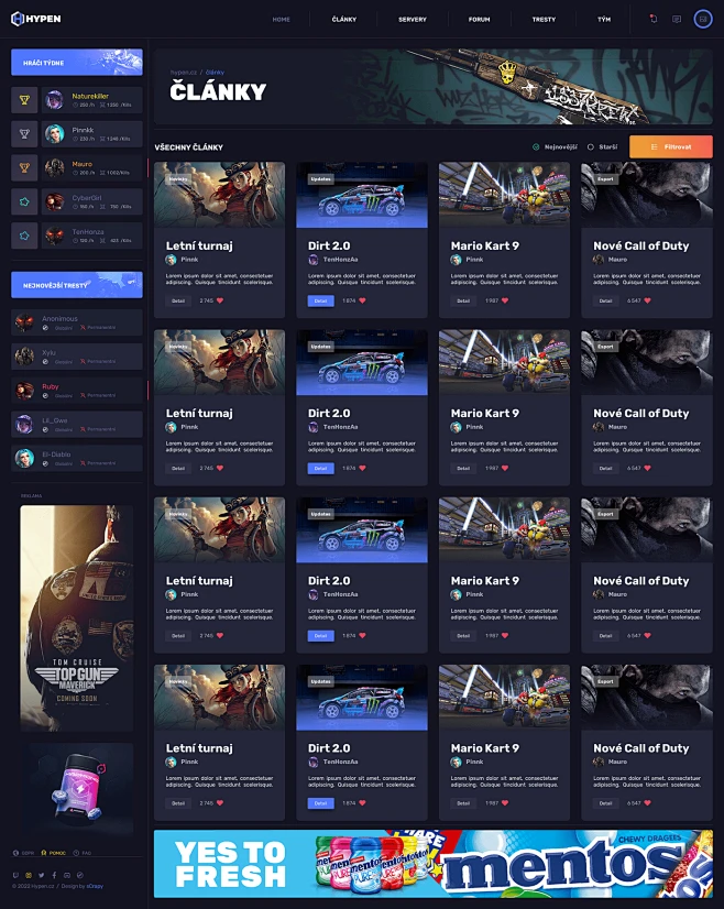 csgo dashboard Figma game landing page game server Gaming Gaming Dashboard gaming website UI/UX ...