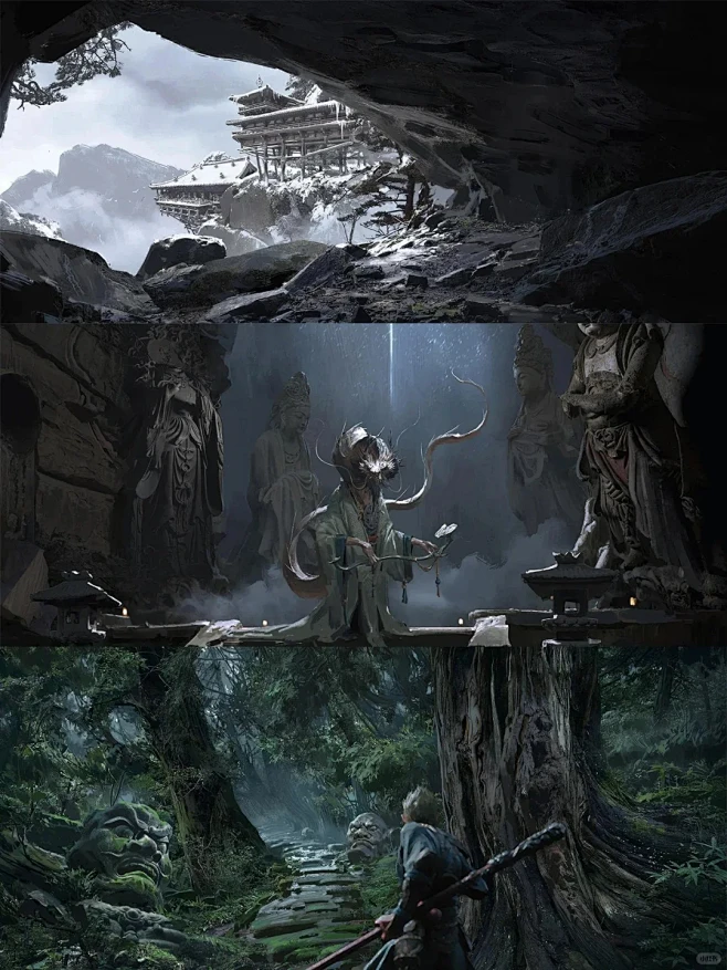 《黑神话：悟空》场景原画设计怎么做 - 小红书-花瓣网