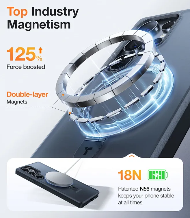 Amazon.com: TORRAS Magnetic Stand for Samsung Galaxy S25 Ultra Case ...