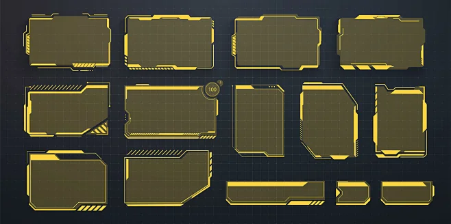 Callouts bar labels titles in HUD style. HUD Elements : futuristic ...