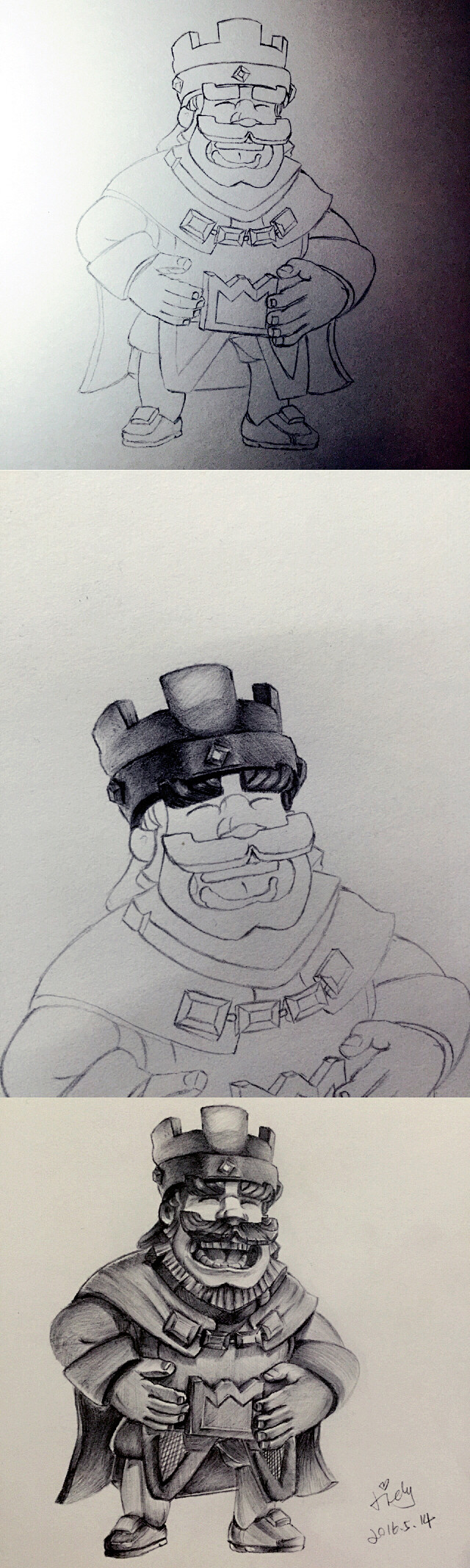 皇室战争 素描 手绘 王子 国王