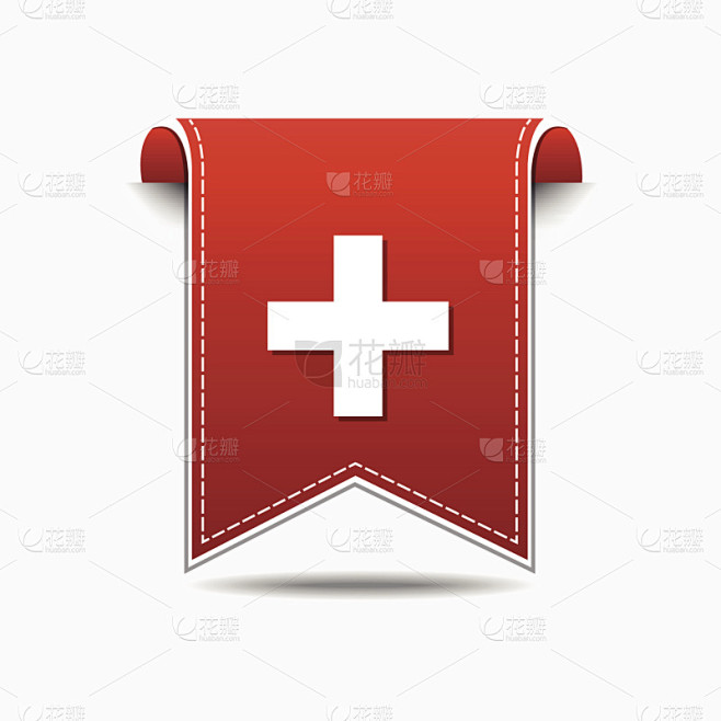 加号红色矢量图标设计