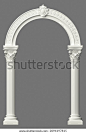 Photo 3 d illustration. antique white colonnade with corinthian columns. three arched entrance ...