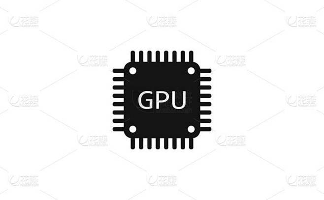 GPU图标。平面设计的矢量插图, Web, UI, app.