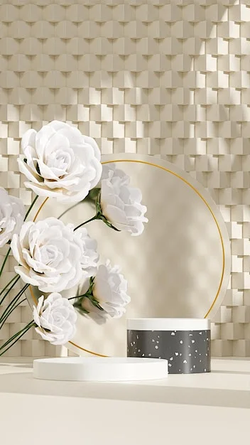 高级照片 %7C 用于产品模型自然背景的空白空间讲台显示的 3d_c69e1398-花瓣网