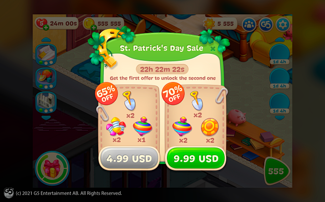 UI marketing offers for Mobile Game