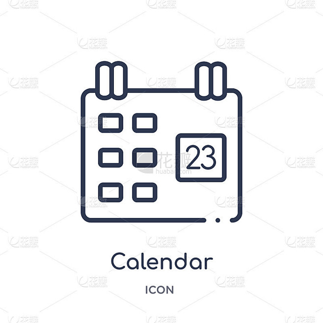 Linear calendar icon from American football outlin
