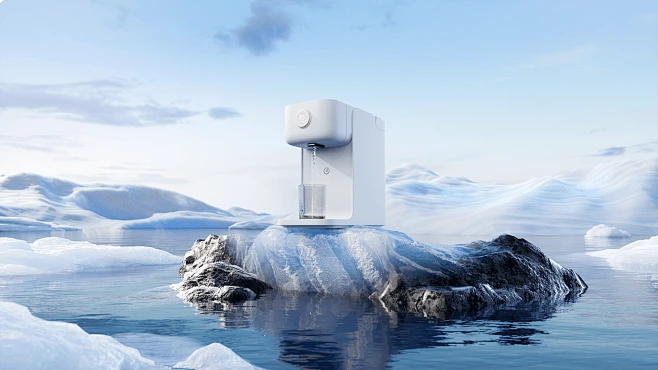 rock octane 3D interior design Render fresh and airy weather glaciers-花瓣网