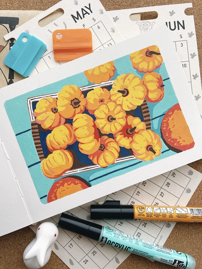 手绘丙烯马克笔系列插画_冰猫W__插画师作品_涂鸦王国gracg.com-花瓣网