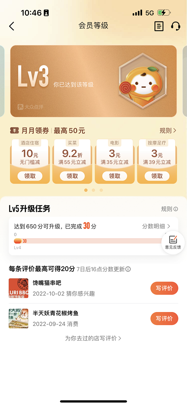 大众点评等级-lv3 VIP VIP等级 VIP会员等级 会员等级 会员权益 超级会员 @歪歪歪小歪 收藏整理