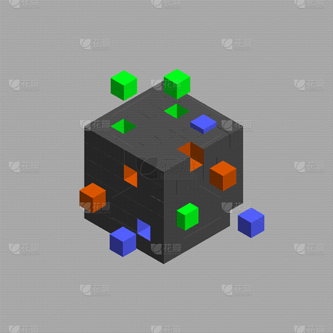 cube from small cubes big data concept