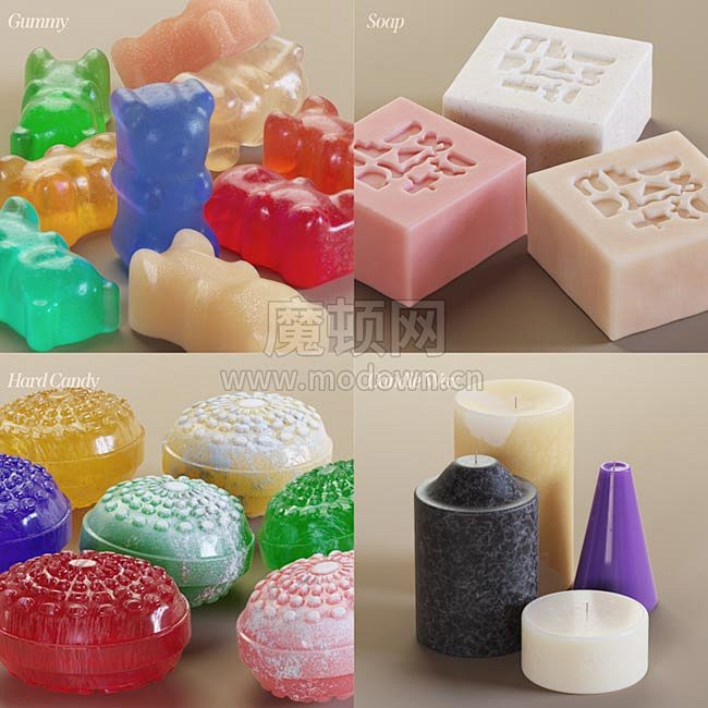 魔顿网-8个32种OC SSS次表面散射材质工程 oc 3S材质 - 魔顿