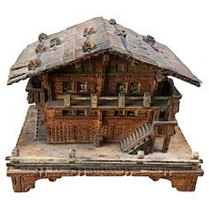 Miniature Swiss chalet music box easy, 20th century. Nordic ...