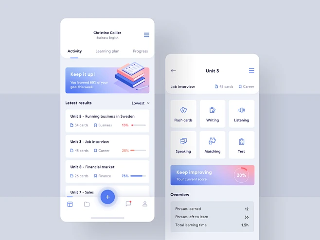 Keep learning! 10clouds app dashboard education gradient illustration ...