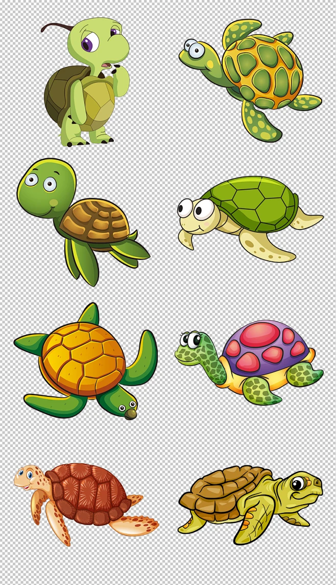 卡通可爱小乌龟儿童插画图片PNG素材PS-花瓣网