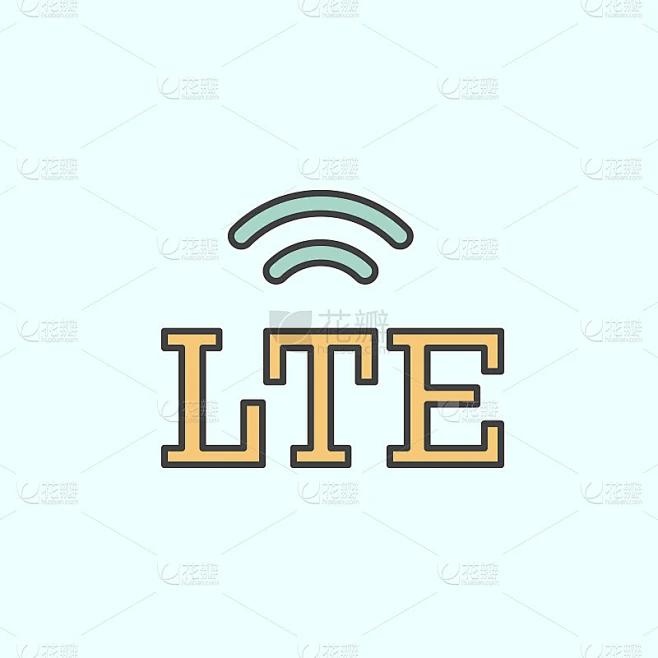 Lte，信号颜色矢量图标，矢量插图素材-花瓣网
