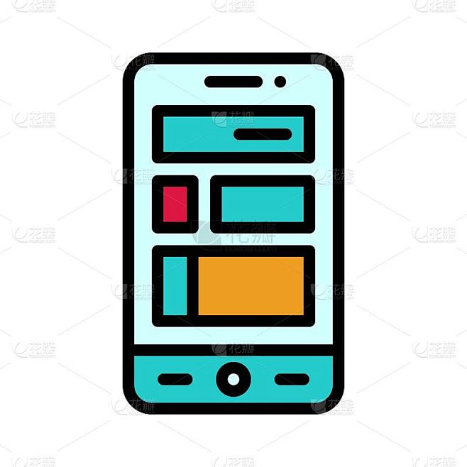 Mobile phone features icon, Mobile application vec