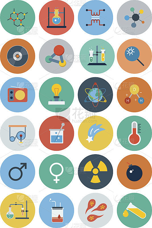 扁平的科技图标