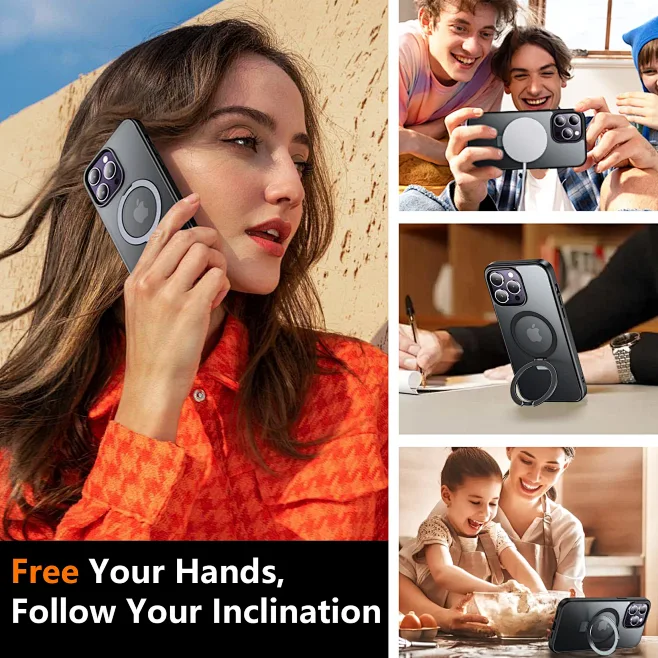 Amazon.com: SPIDERCASE Magnetic for iPhone 14 Pro Max Phone Case,Built-in Invisible Stand ...