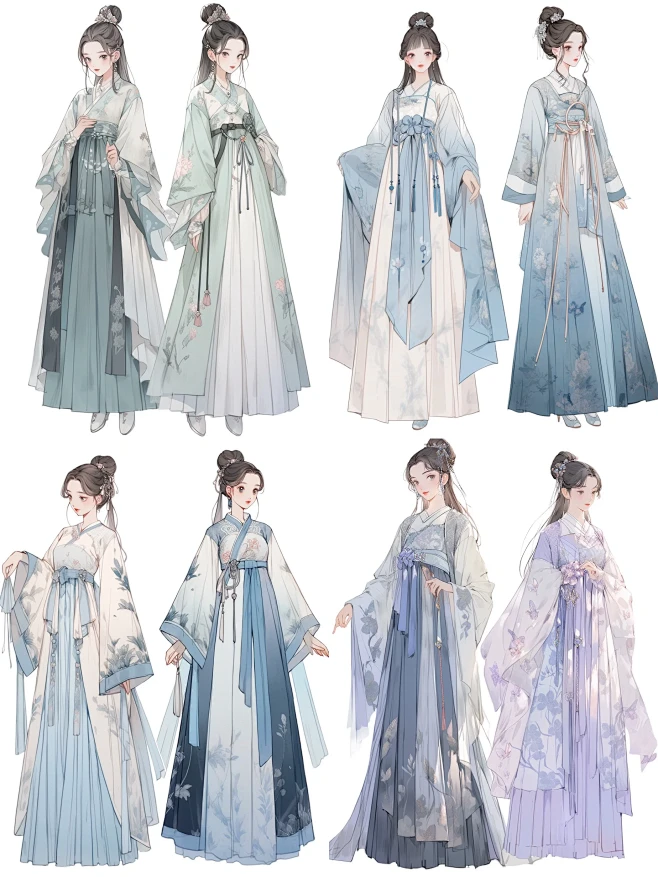 汉服｜古风服装设计oc插画素材25弹-花瓣网