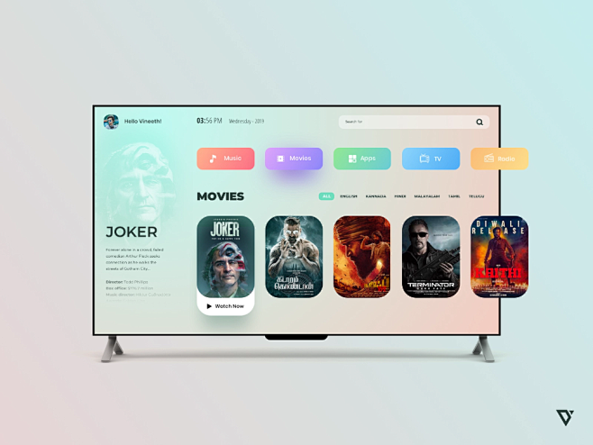TV UI by Vineeth K on Dribbble