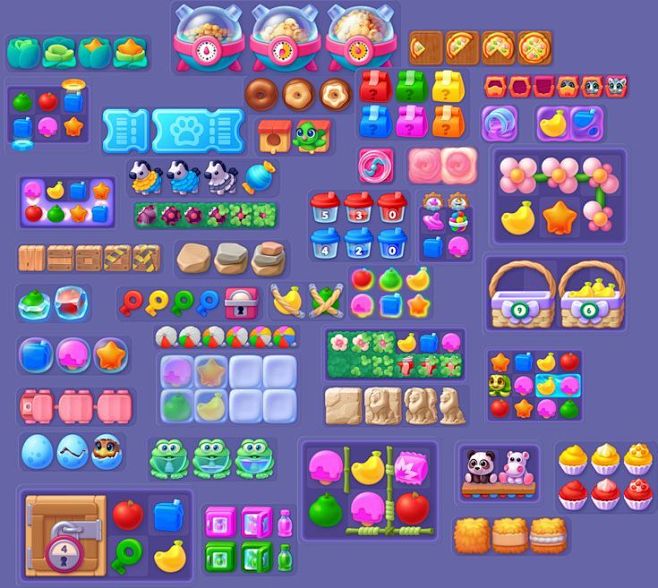 Game Gui, Game Icon, Game Card Design, Match 3 Games, Casual Art, Game ...