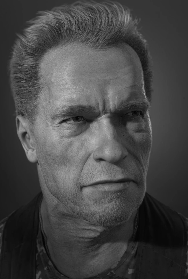 Arnold Schwarzenegger cg portrait-花瓣网