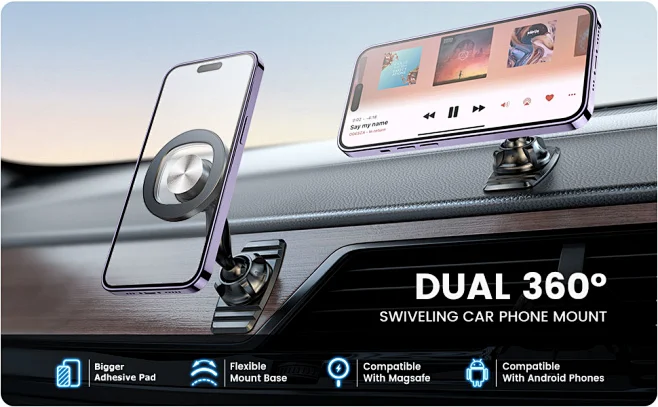 Amazon.com: eSamcore Magnetic Phone Holder for Car, iPhone MagSafe Car ...