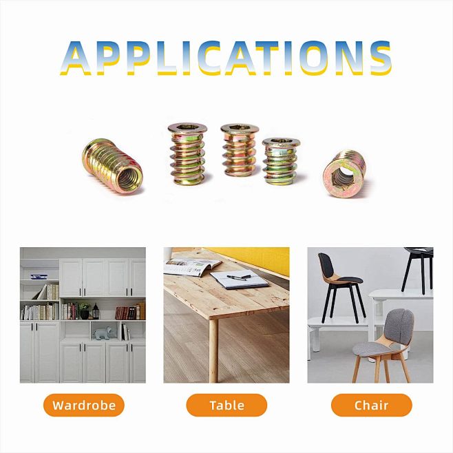 Mariyandh 1/4-20 Threaded Inserts,Wood Inserts, Steel Threaded Inserts ...