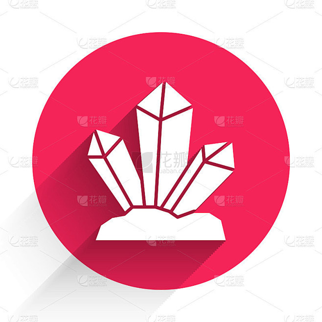 White Magic stone icon isolated with long shadow.
