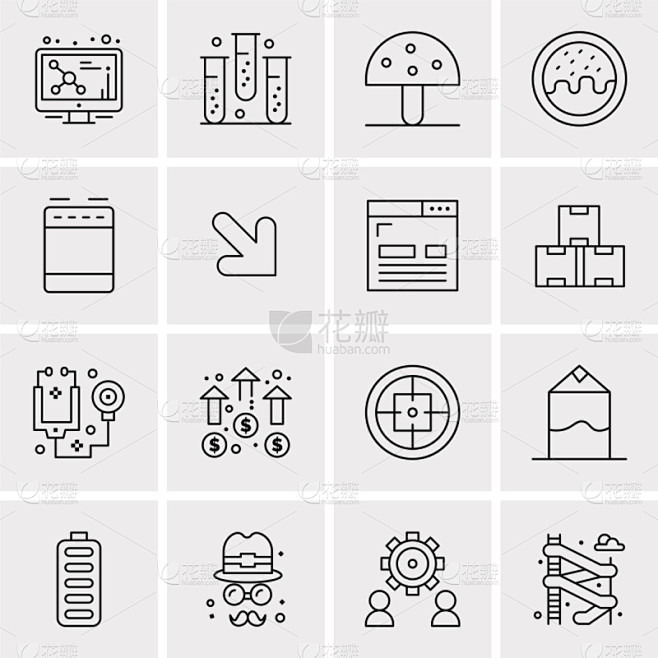 set 16 universal icons business