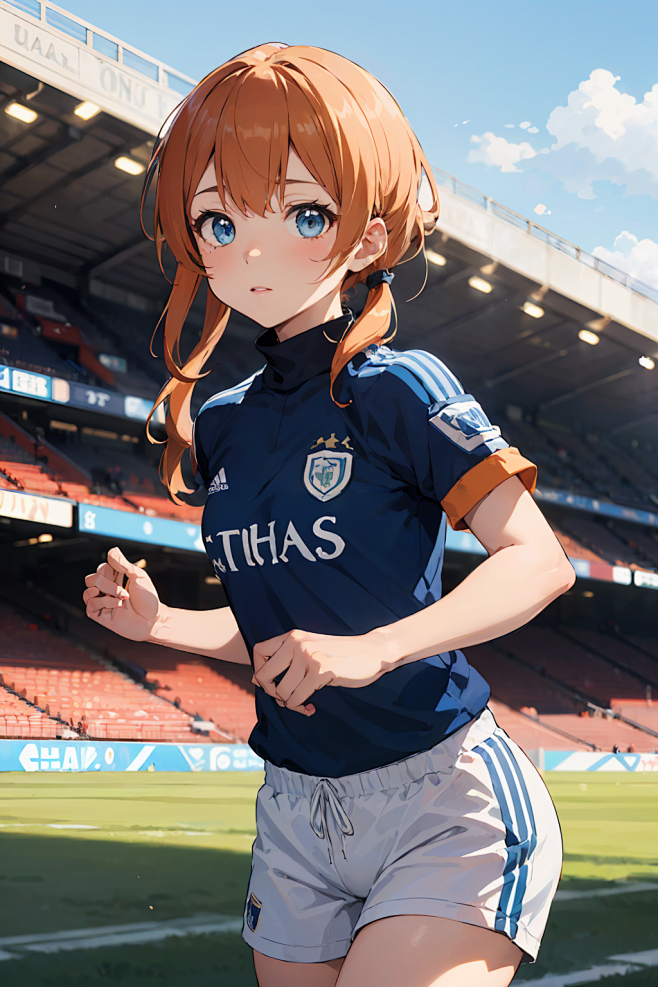 01042-1283491977-Scene of a woman playing soccer and running, a pretty woman, beautiful orange ...