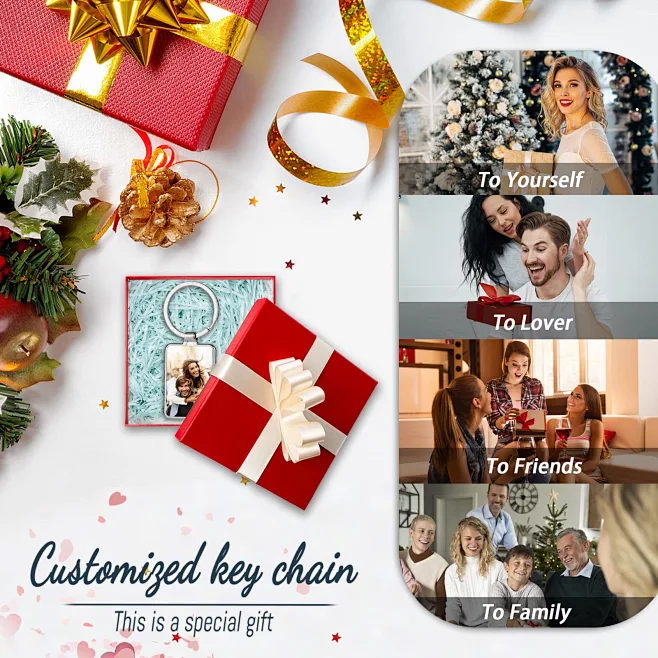 Amazon.com: Personalized Custom Keychain with Picture - Customized Text ...