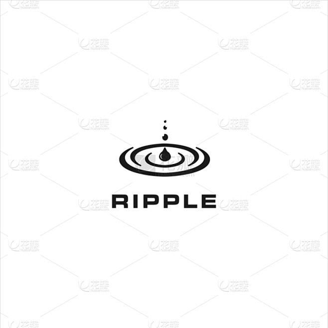 water ripple logo design template素材-花瓣网