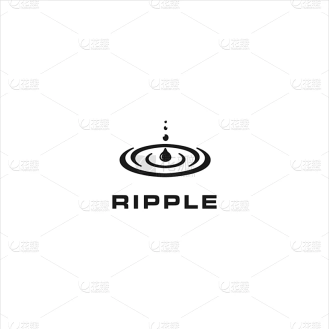 water ripple logo design template素材-花瓣网