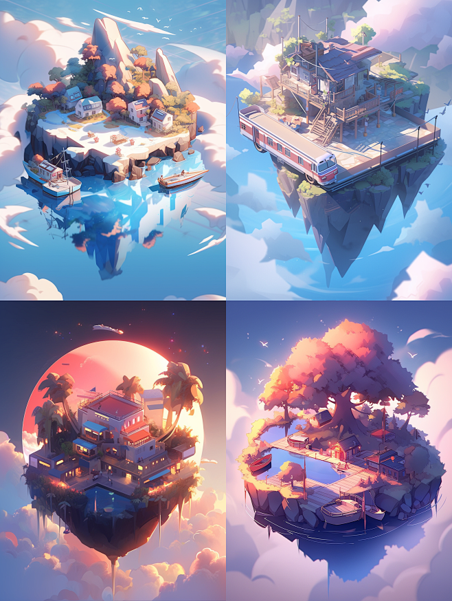 Hot_zone_island_environment_3d_icon__in_the_style_of_soft__a1d0c416 ...