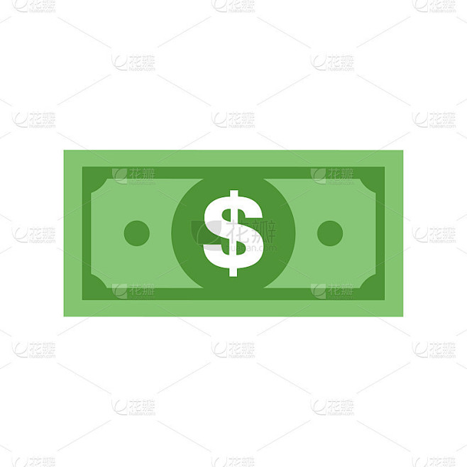 Modern dollar sign vector. Paper money symbol isol
