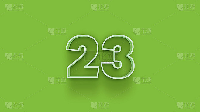 绿色3d数字23孤立的绿色背景优惠券23 3d数字渲染折扣收集为您独特的销售海报，横幅广告，圣诞节，