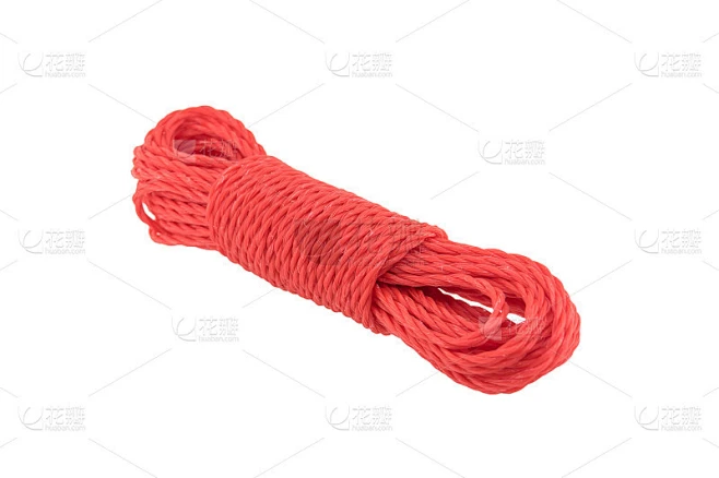 红色绳子孤立在白色背景上素材-花瓣网