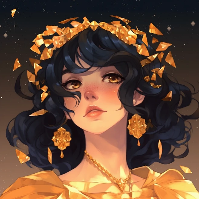 zzmingo_Gemini_avatar_academic_artist_black_hair_crystal_golden ...