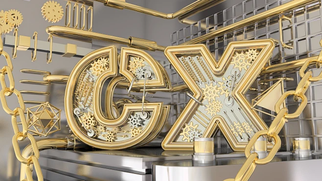 C4D机械字合集~_周仟_【68Design】-花瓣网