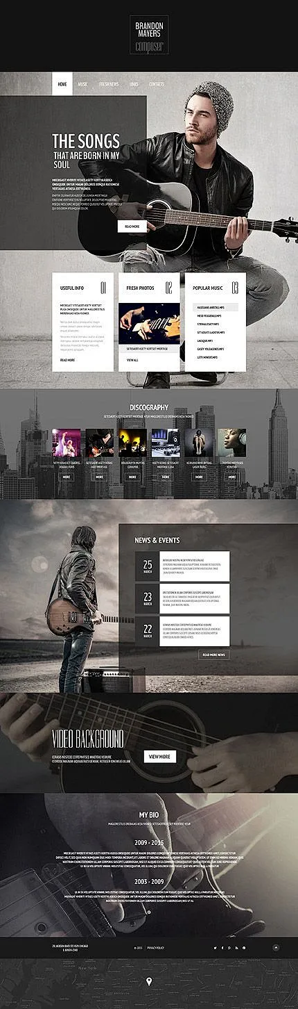 Music Composer Portfolio #website #template. #themes #business # ...