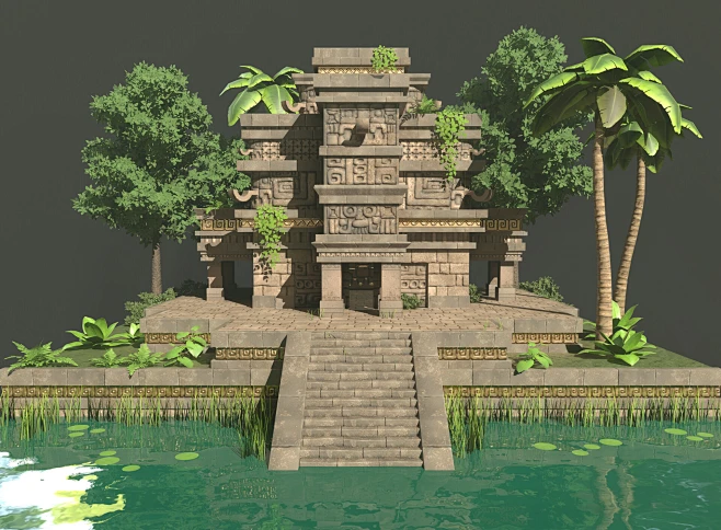 Maya Temple, Jaume Rovira Llorca : Low Poly environment project (4981 ...