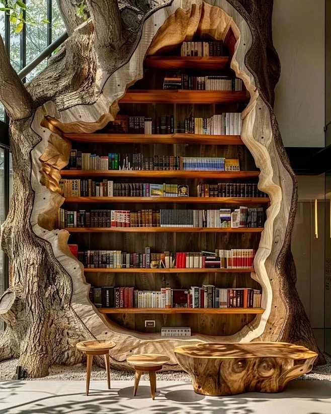把树洞搬进图书馆，好治愈。-花瓣网