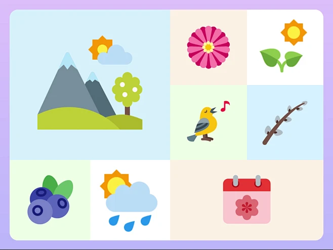 Spring icons animated icons animation berry bird design tools flower ...