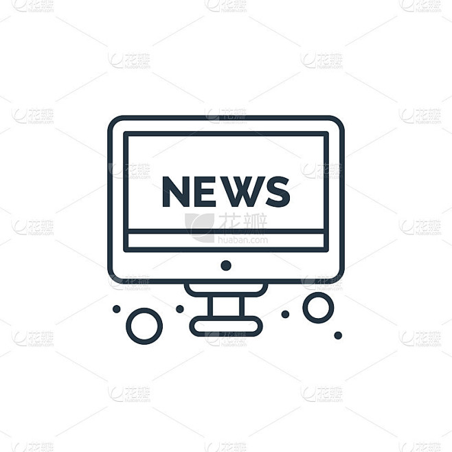 新闻报道矢量图标。新闻报道可编辑的笔触。新闻报道线性符号用于网络和移动应用程序，标志，印刷媒体。细线