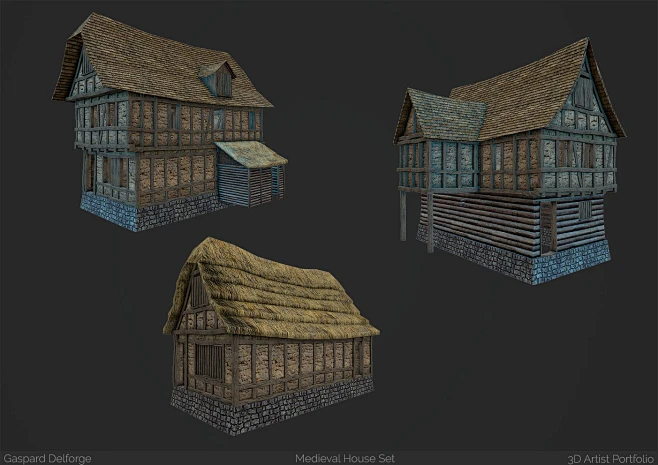 Medieval House Set, Gaspard Delforge : Medieval House set made for an ...