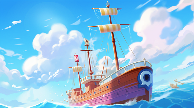 triwingames_ship_Blue_sky_and_white_clouds_cartoon_e2cfbe6c-1f10-4f86 ...