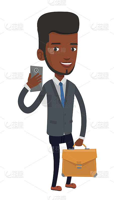 Business man making selfie vector illustration