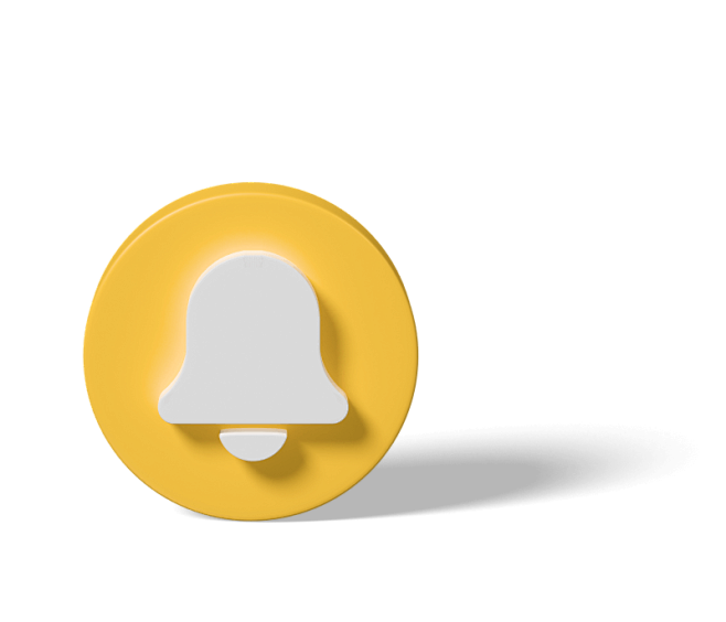 3d notification icon front view